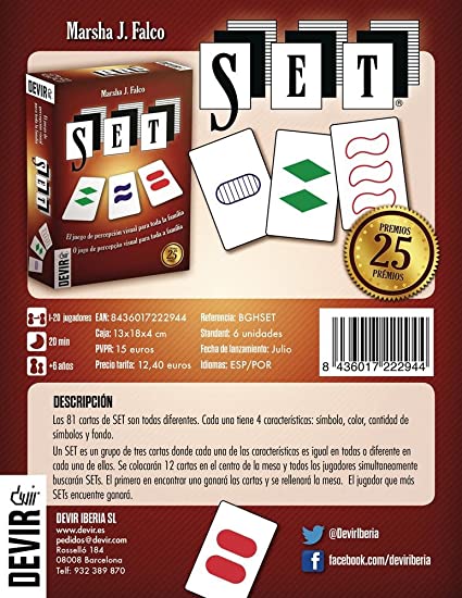 Análoga Games. SET: EL JUEGO DE PERCEPCION VISUAL PARA TODA LA FAMILIA